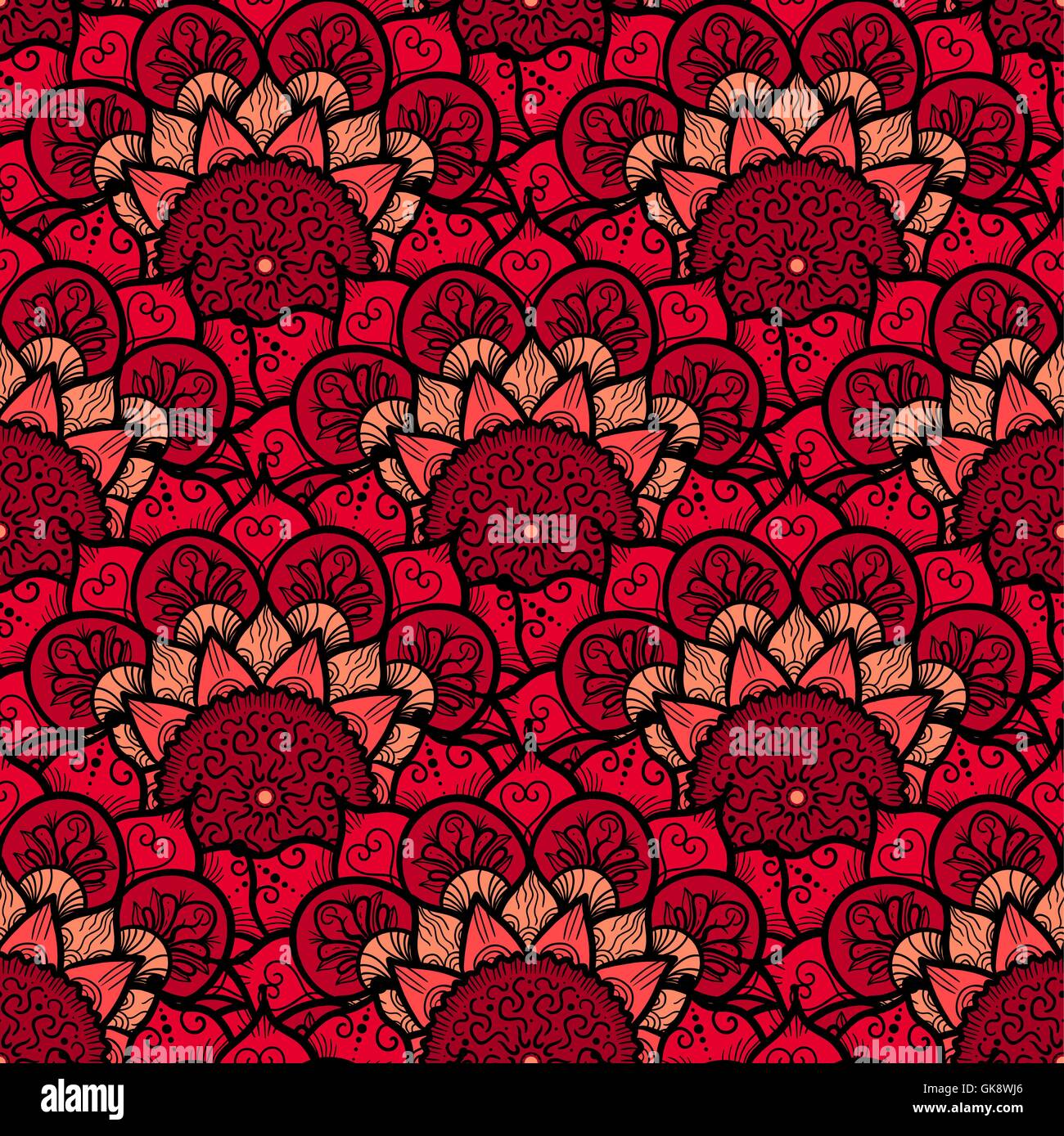 Hand drawn Mandala Seamless Pattern. Arabic, indian, turkish and ...