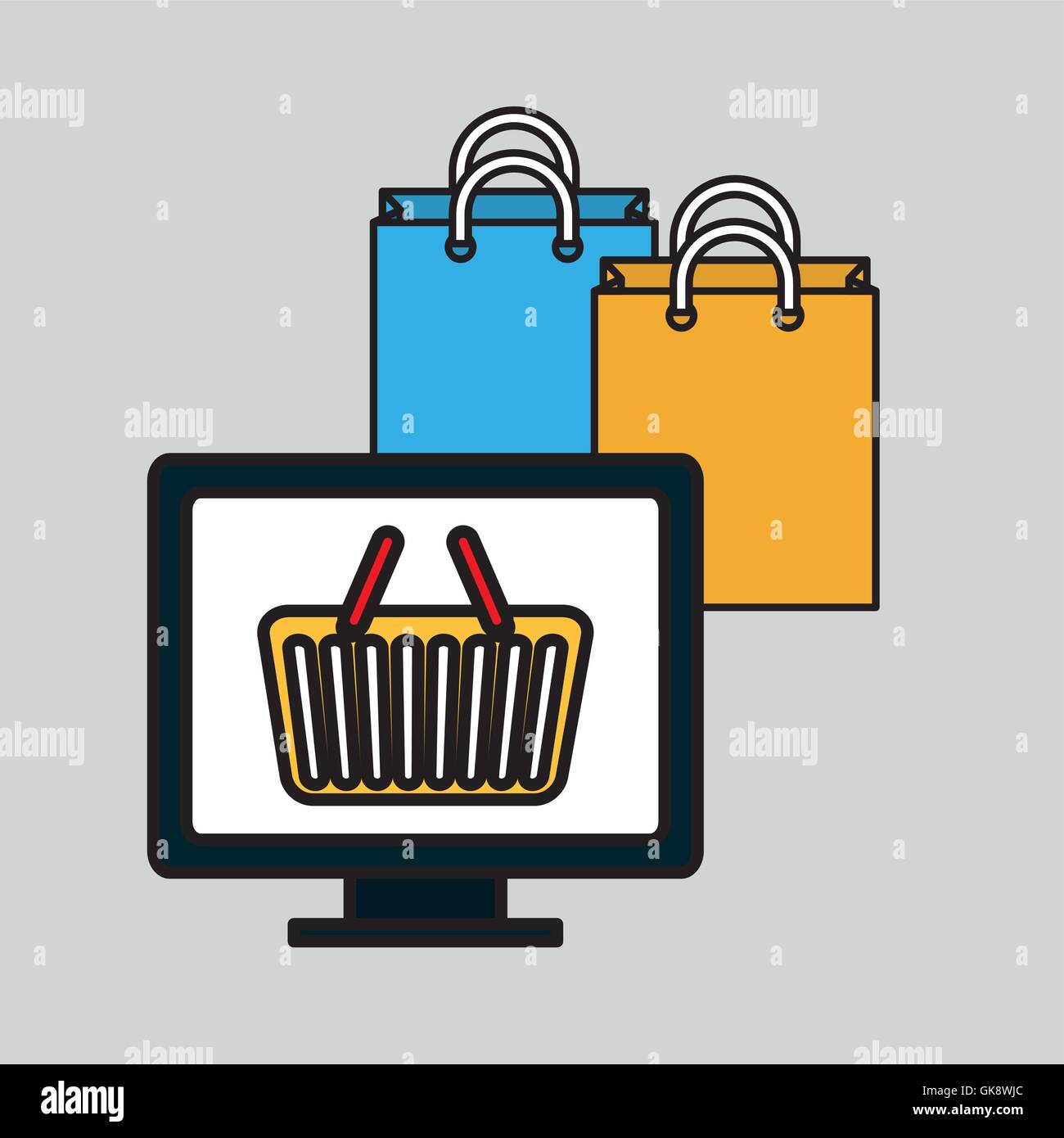 shopping and computer design , vector illustration Stock Vector Image ...