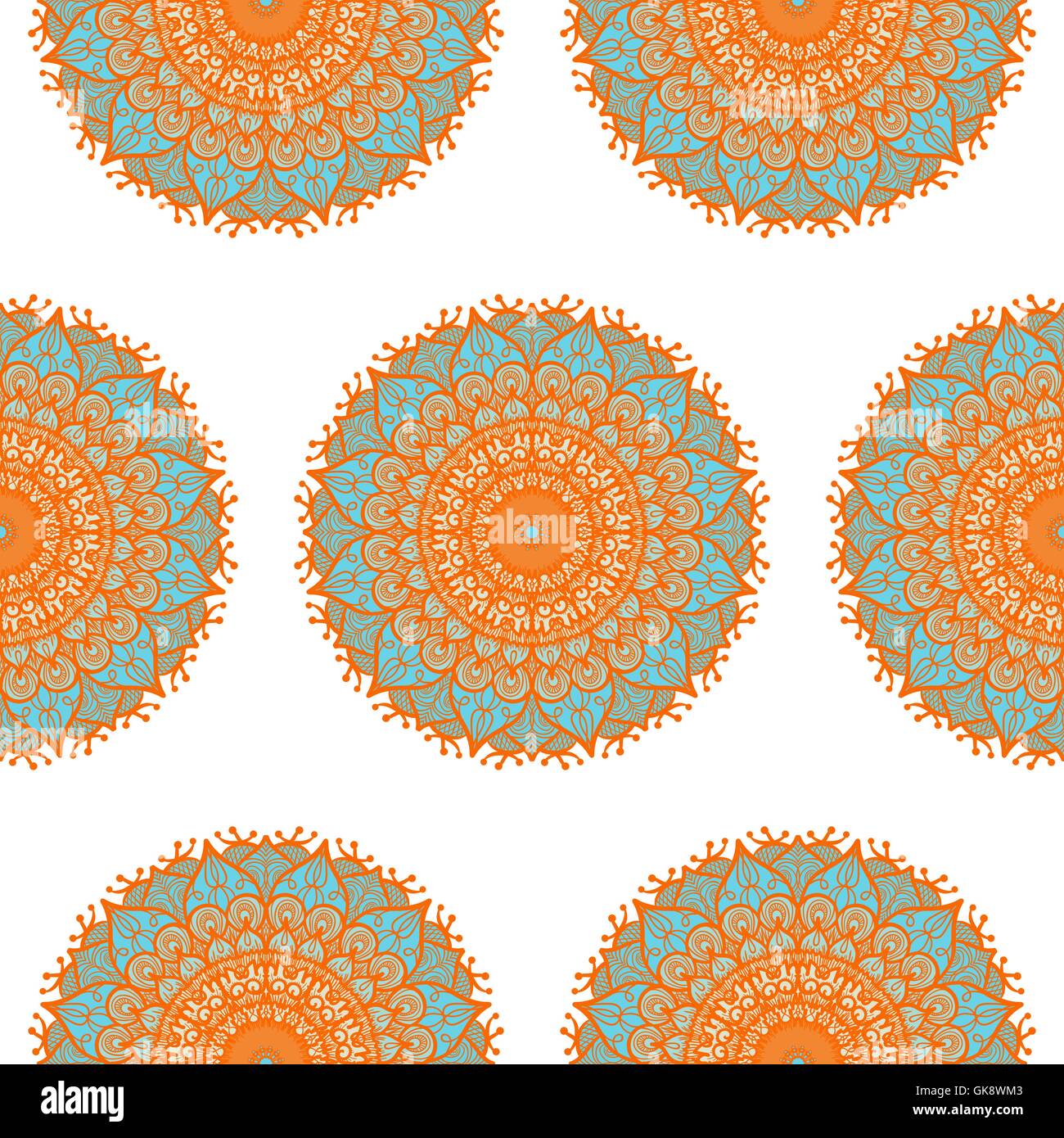 Hand drawn Mandala Seamless Pattern. Arabic, indian, turkish and ...