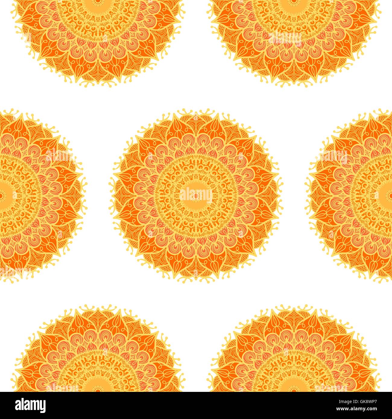 Hand drawn Mandala Seamless Pattern. Arabic, indian, turkish and ...