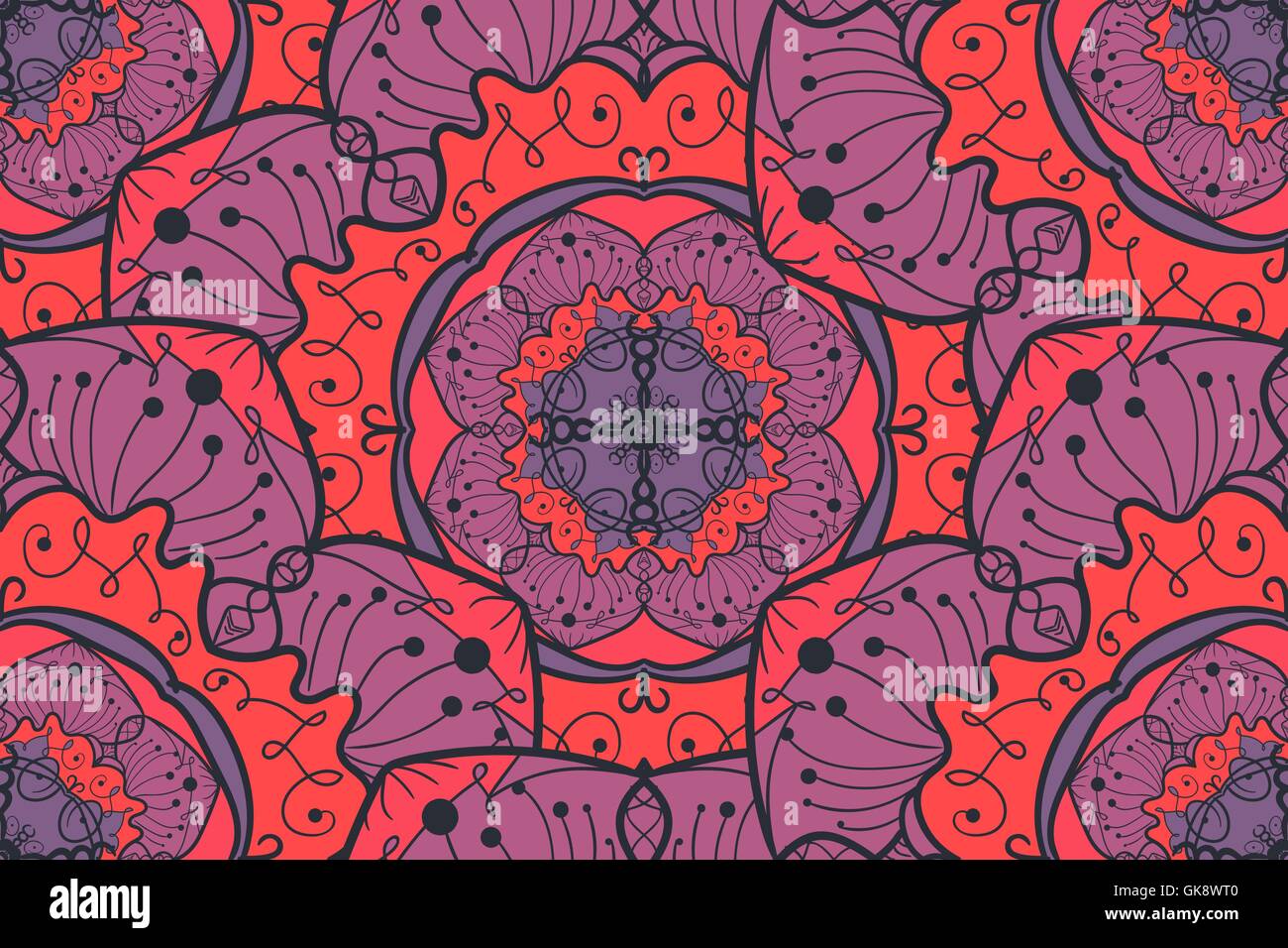 Hand drawn Mandala Seamless Pattern. Arabic, indian, turkish and ...