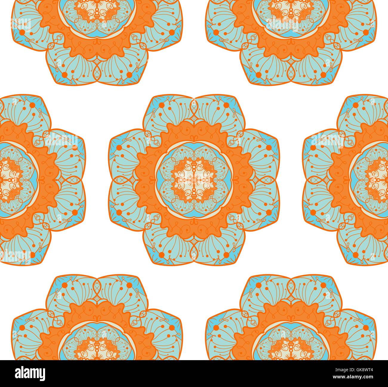 Hand drawn Mandala Seamless Pattern. Arabic, indian, turkish and ...