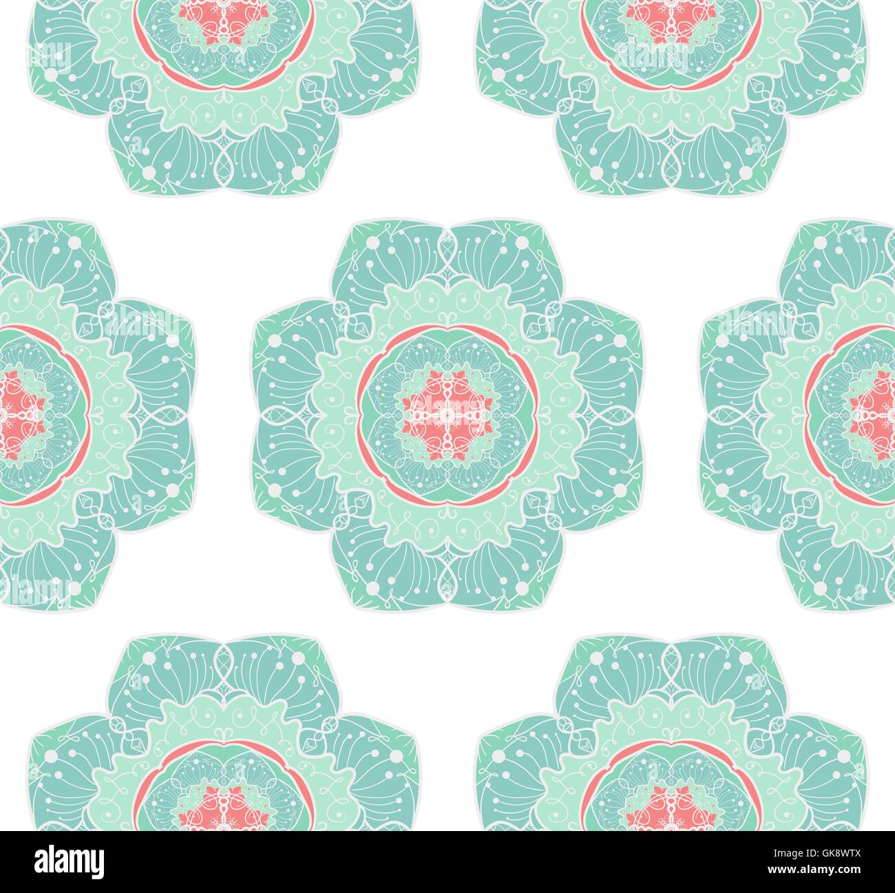 Hand drawn Mandala Seamless Pattern. Arabic, indian, turkish and ...