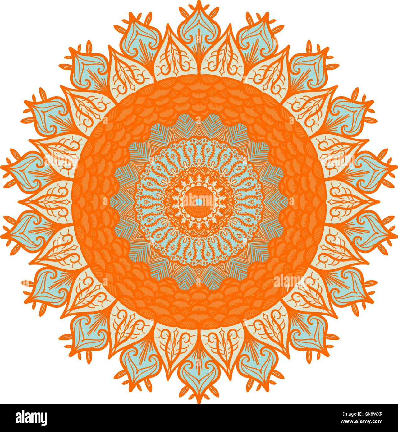 Hand drawn Mandala in arabic, indian, islam and ottoman culture ...