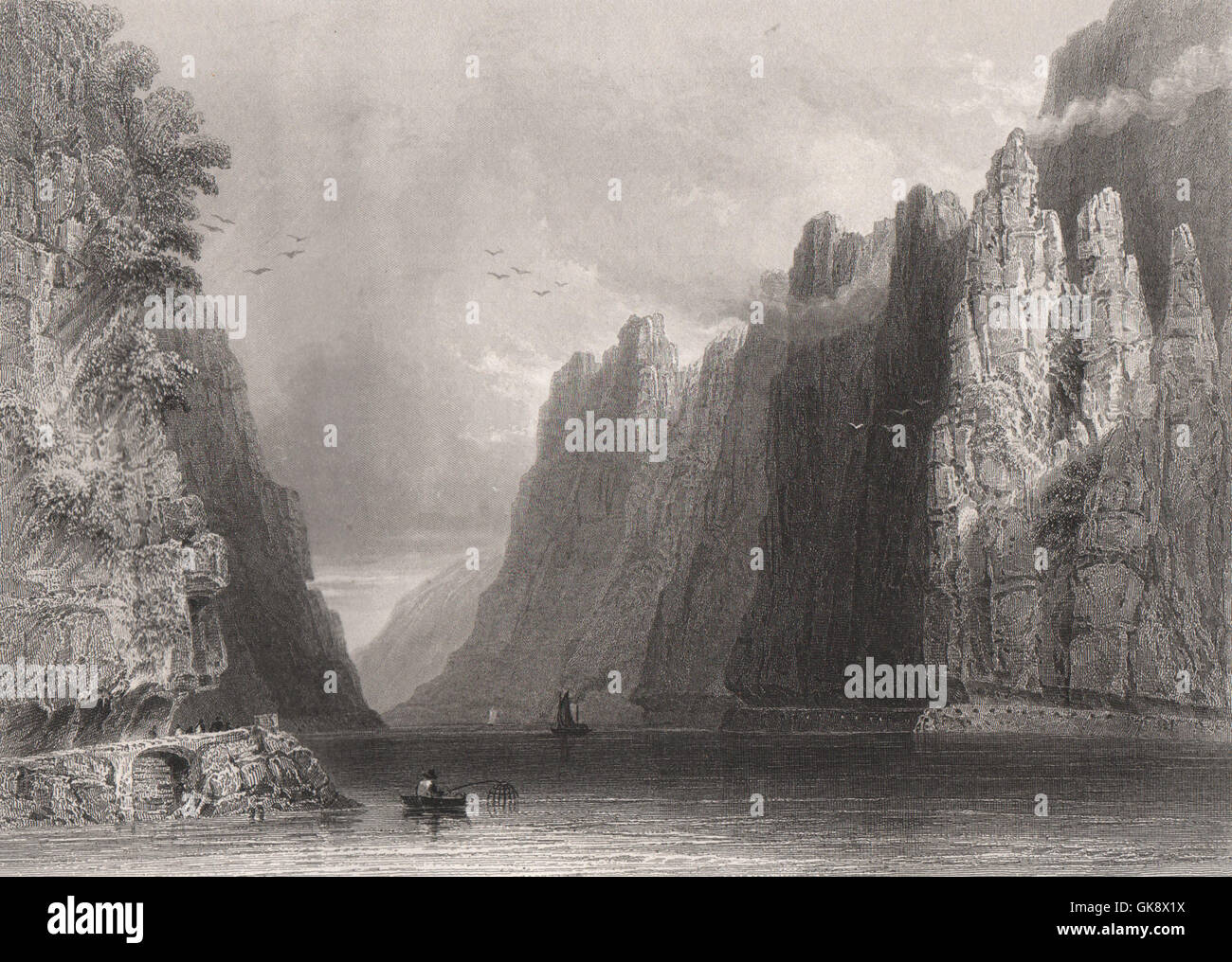 The Kazan Gorge Pass, Romania. Iron Gates. Roman road. Danube Donau ...