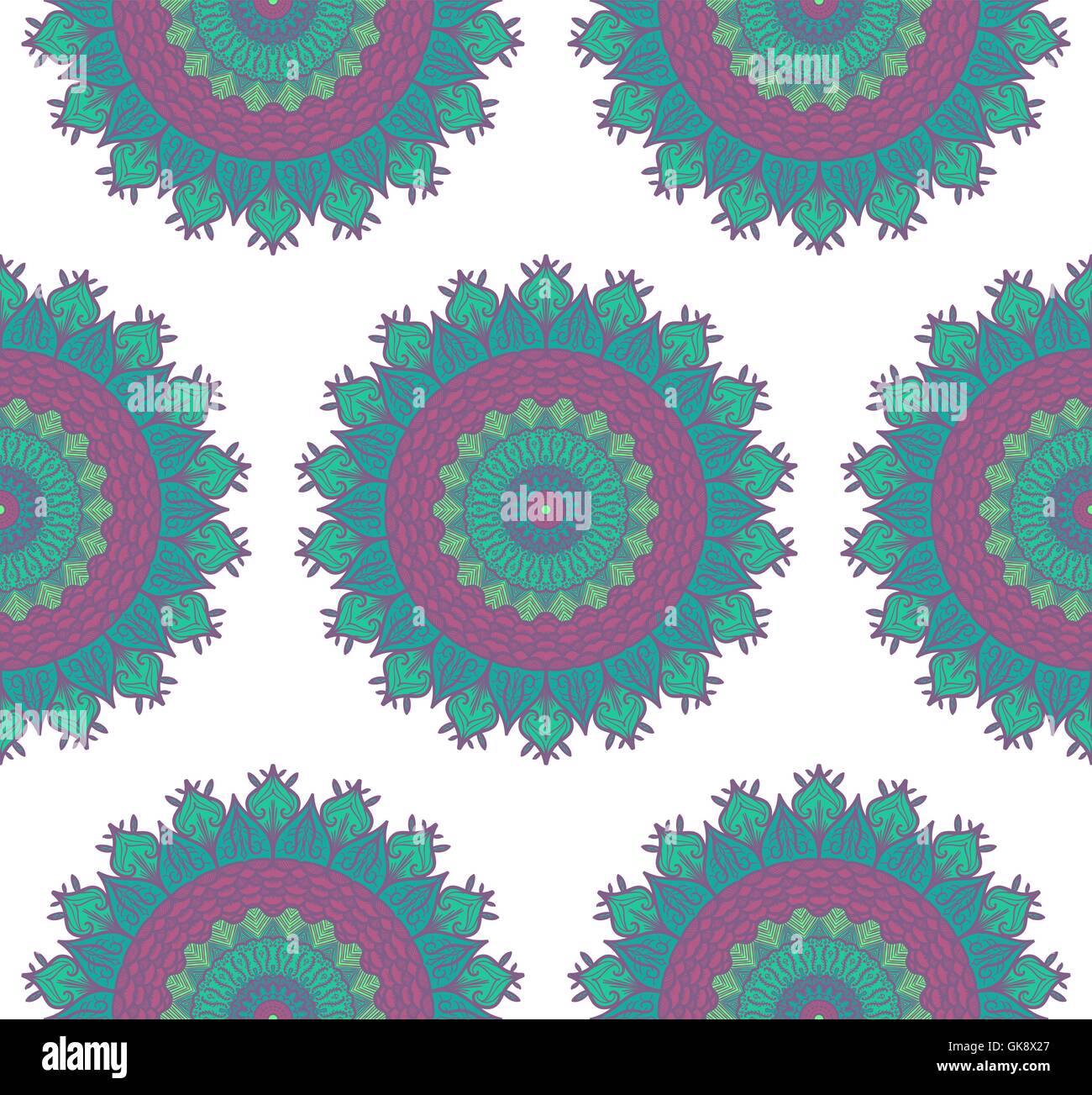 Hand drawn Mandala Seamless Pattern. Arabic, indian, turkish and ottoman culture decoration ...