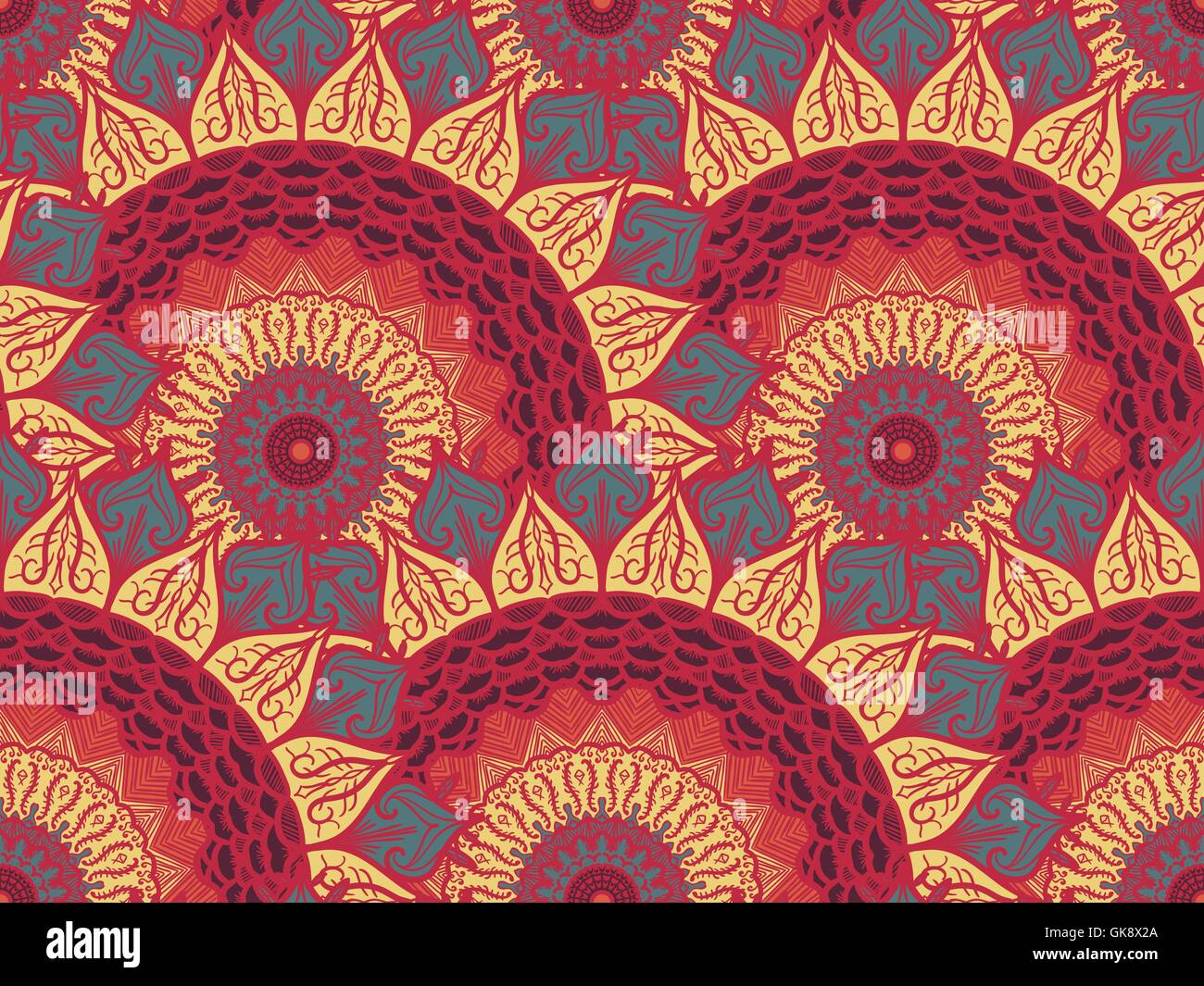 Hand drawn Mandala Seamless Pattern. Arabic, indian, turkish and ...