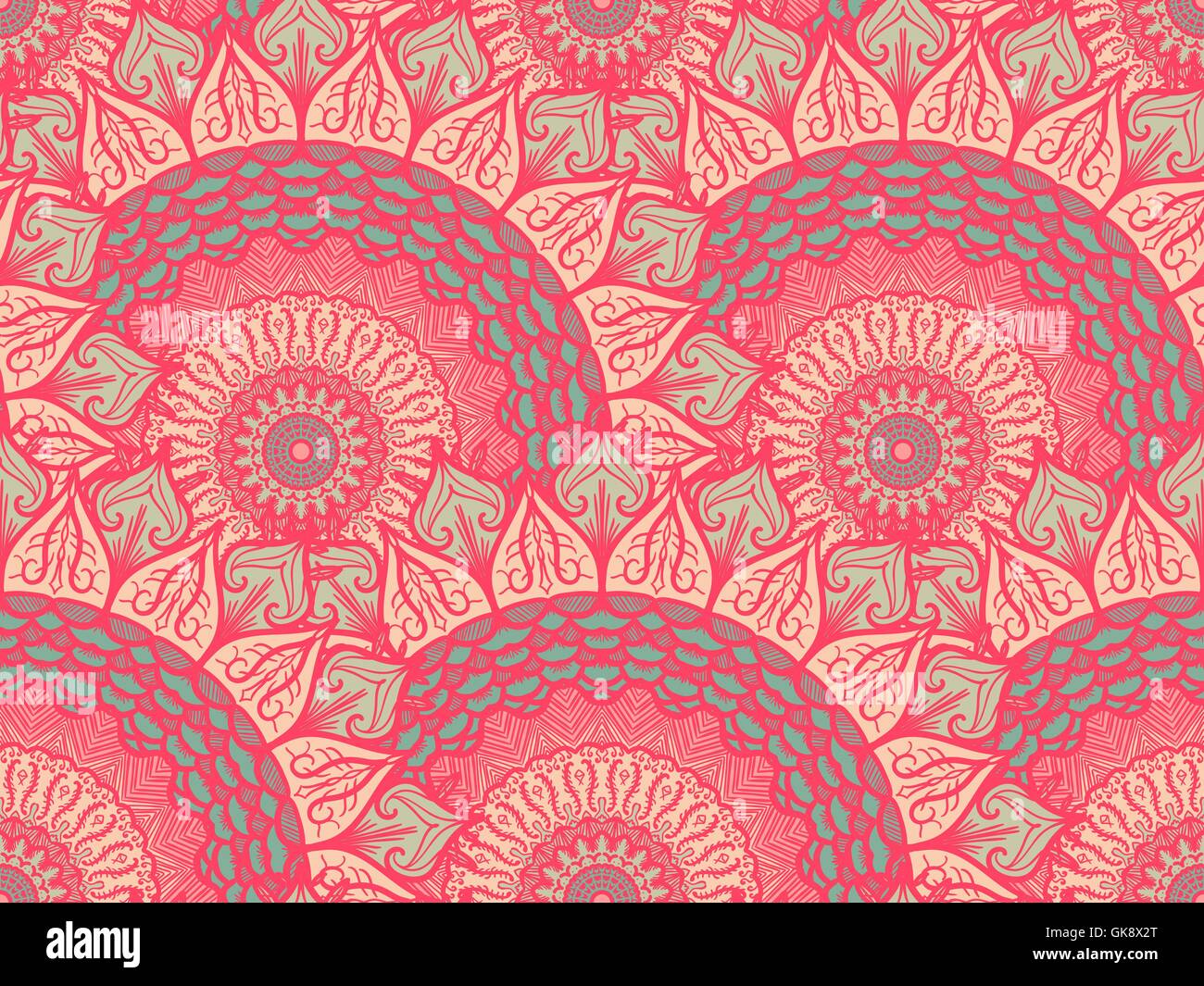 Hand drawn Mandala Seamless Pattern. Arabic, indian, turkish and ottoman culture decoration ...