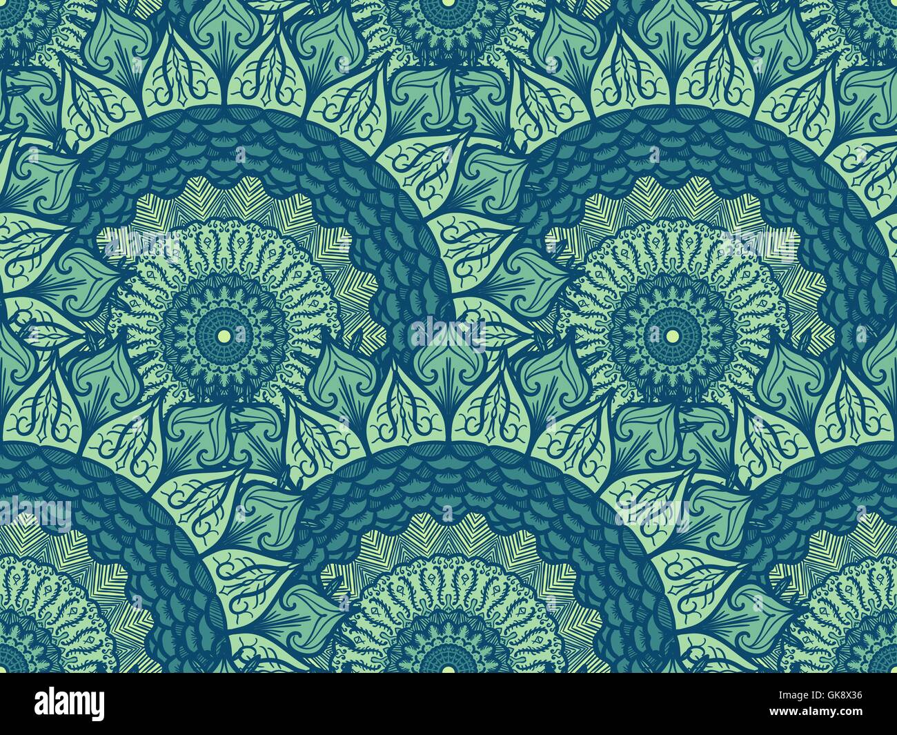 Hand drawn Mandala Seamless Pattern. Arabic, indian, turkish and ...