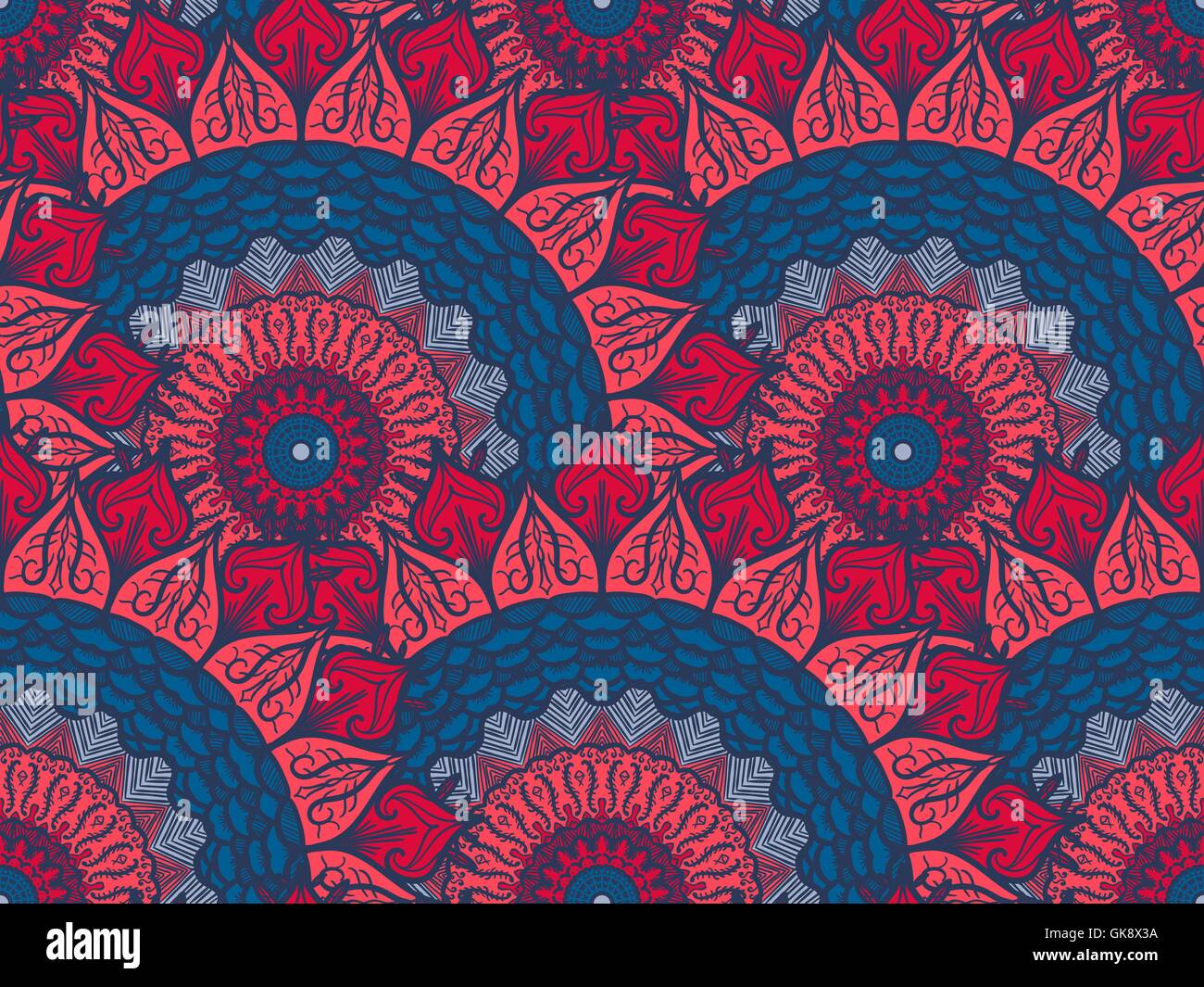 Hand drawn Mandala Seamless Pattern. Arabic, indian, turkish and ...
