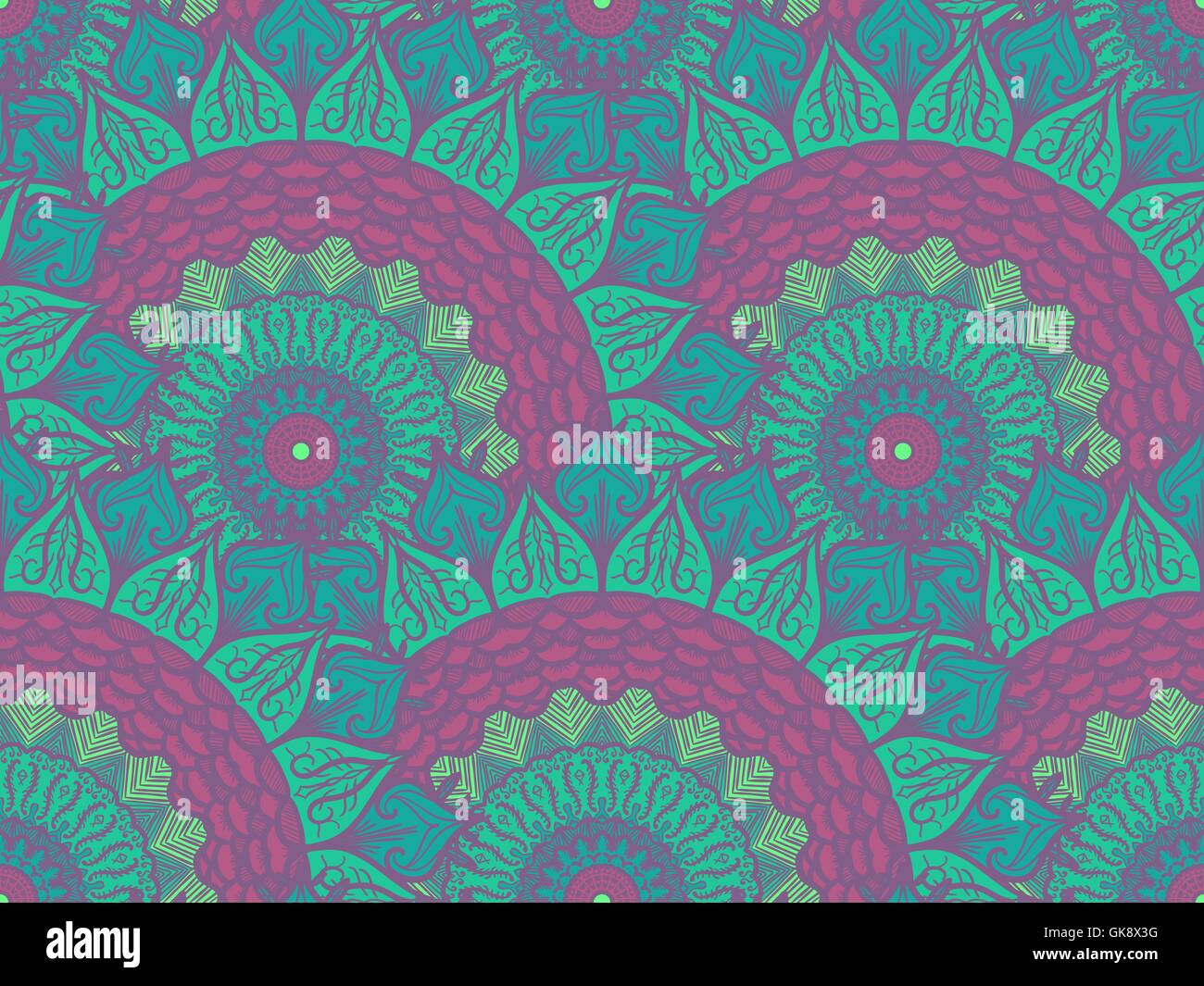 Hand drawn Mandala Seamless Pattern. Arabic, indian, turkish and ottoman culture decoration ...