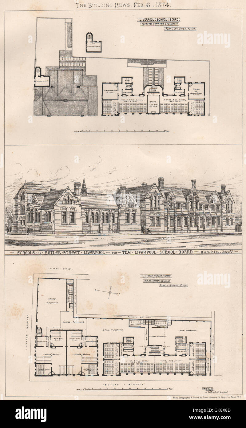 Liverpool School Board, Butler Street Schools;H.& A.P. Fry Architects ...