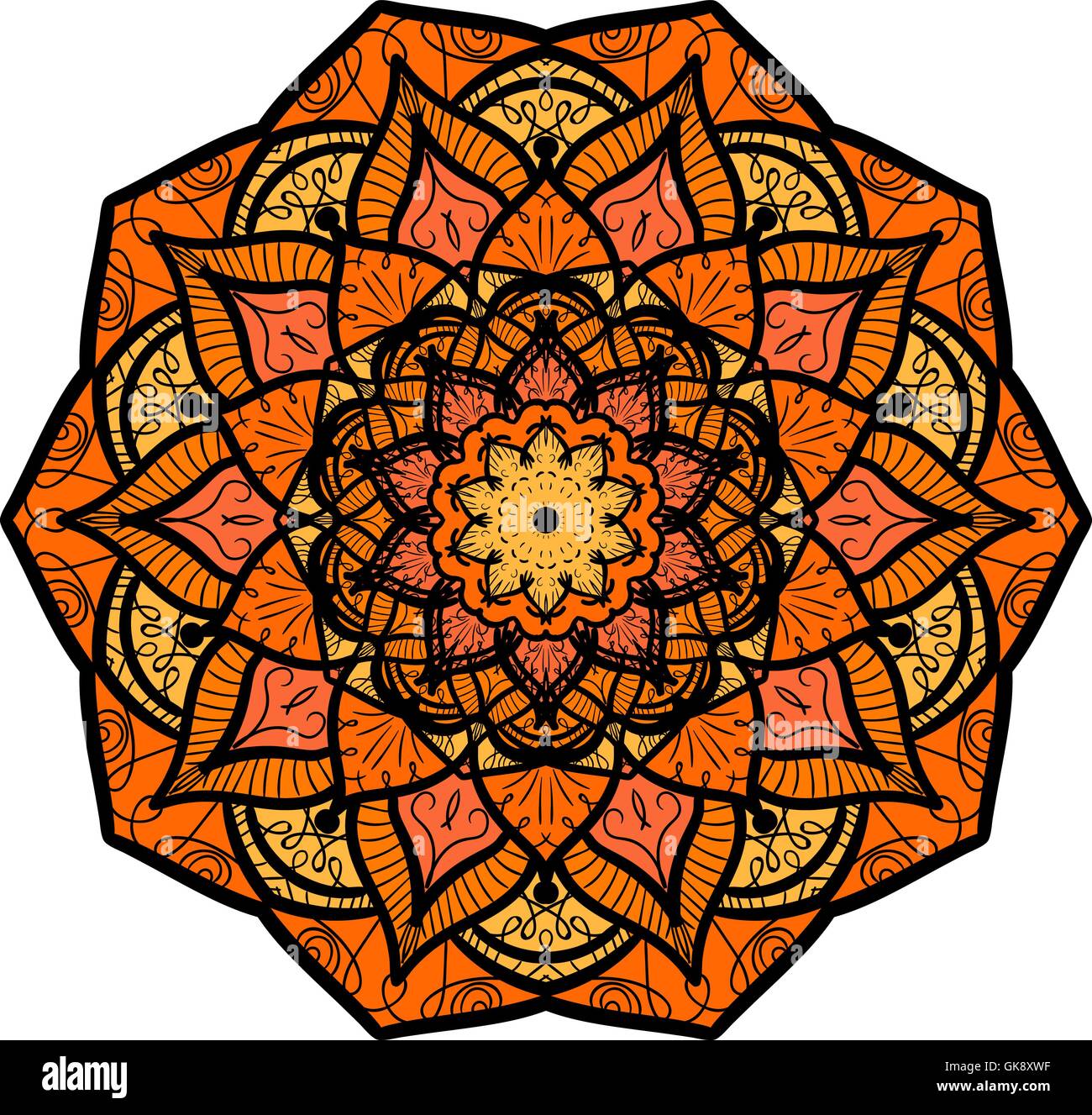 Hand drawn Mandala in arabic, indian, islam and ottoman culture ...