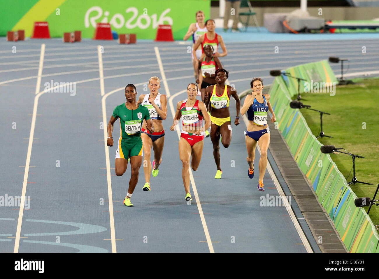 South Africa's Caster Semenya (left) and Great Britain's Lynsey Sharp ...