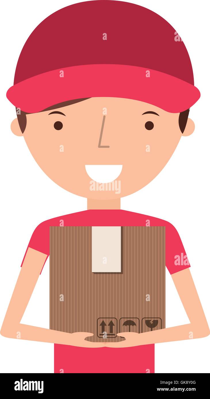 man delivery worker isolated icon Stock Vector Image & Art - Alamy