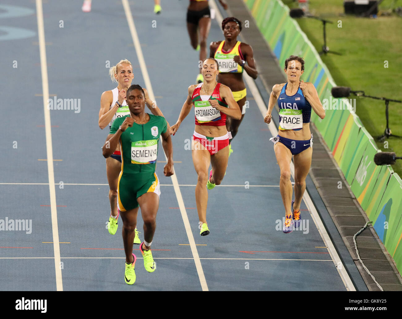 South Africa's Caster Semenya (left) and Great Britain's Lynsey Sharp ...