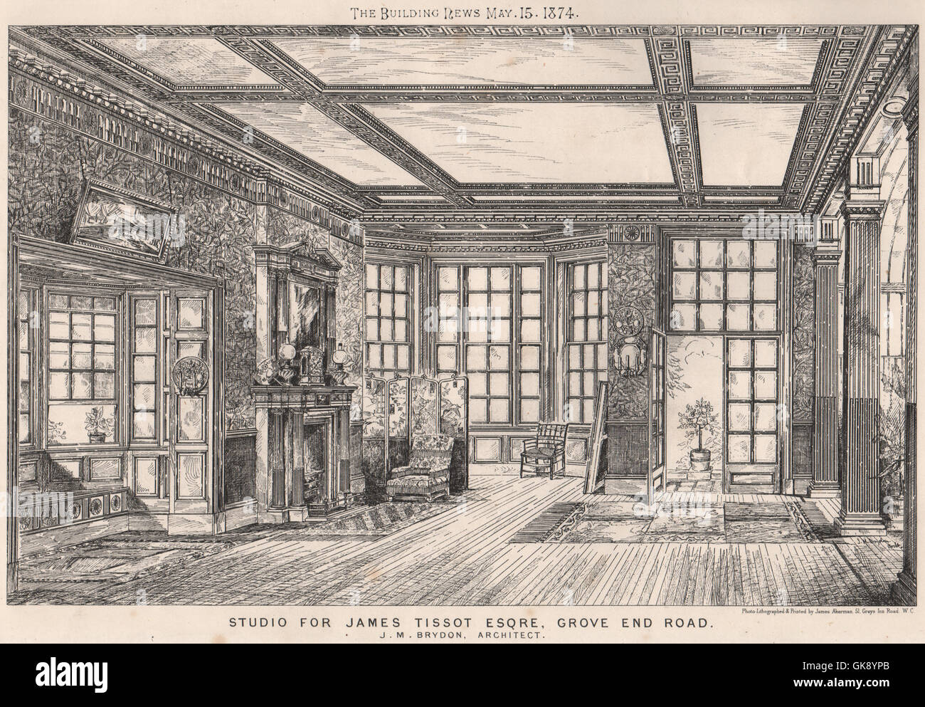 Studio for James Tissot, Grove End Road; J.M. Brydon Archt. St John's ...