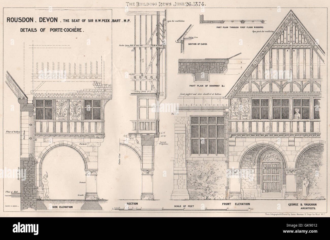 Rousdon, Devon (Sir HW Peek). Porte-Cochère; George & Vaughan ...
