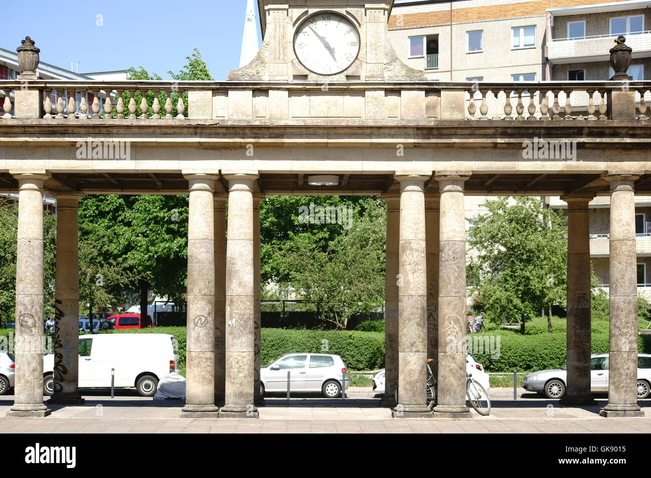 Gate with columns Stock Photo - Alamy