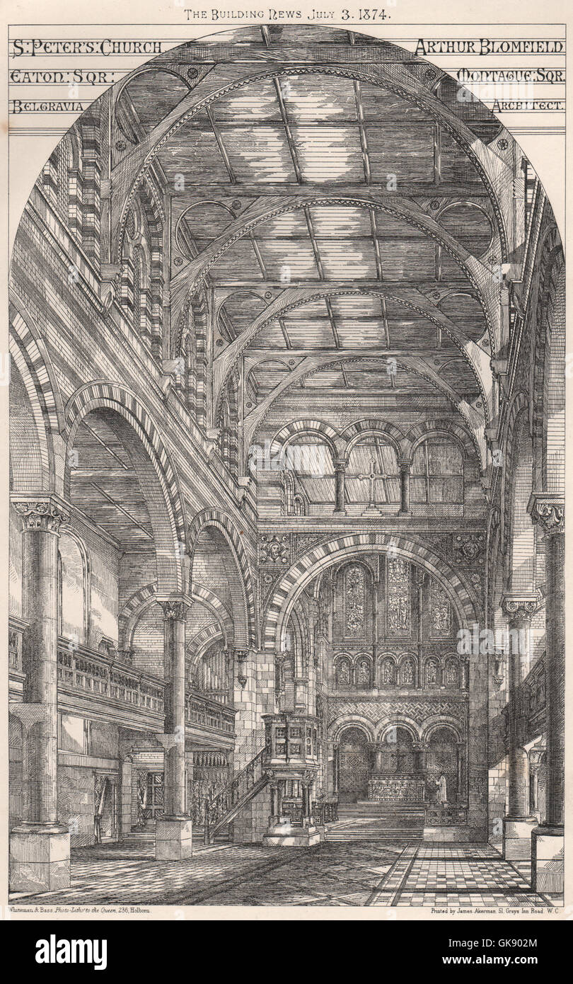 St Peter's Church, Eaton Square, Belgravia; Arthur Blomfield Montague ...