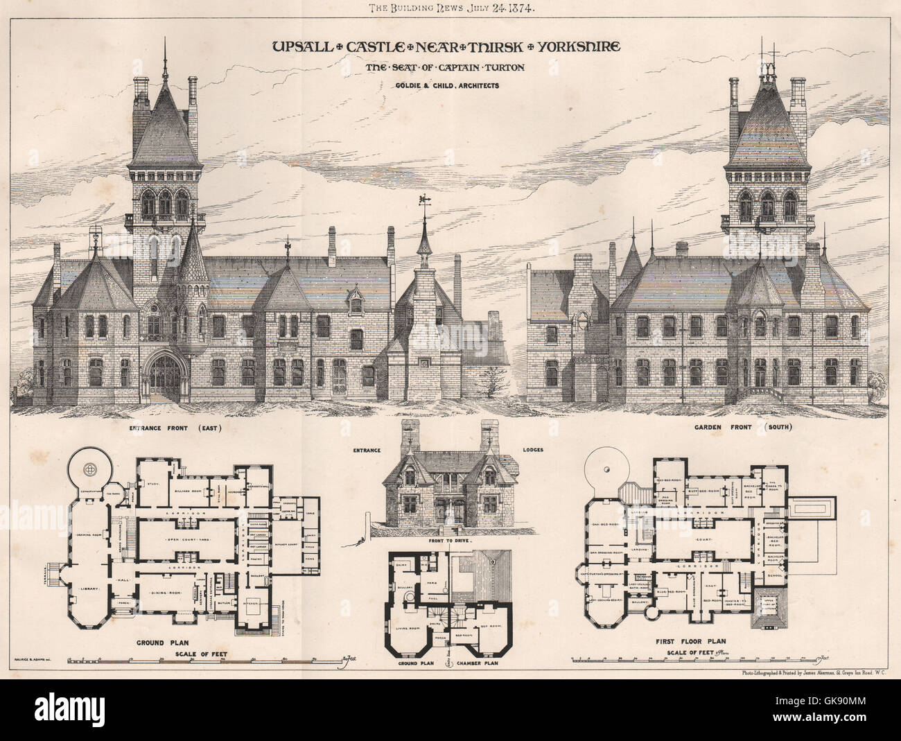 Upsall Castle, Thirsk, Yorkshire (Captain Turton); Goldie & Child ...