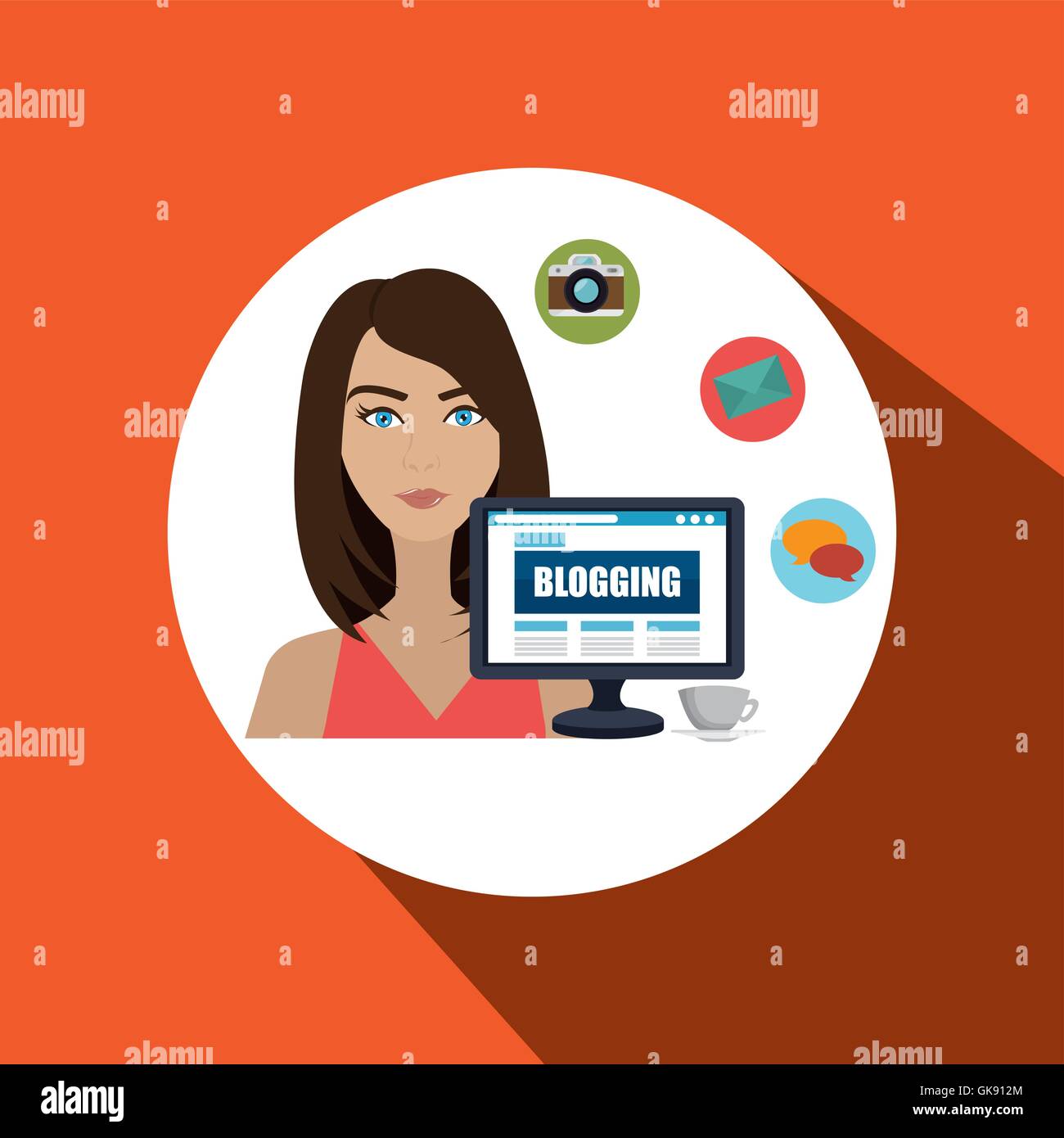 woman blogs web Stock Vector Image & Art - Alamy