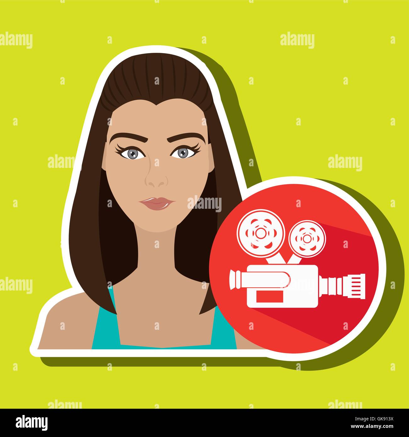 woman movie video theater Stock Vector Image & Art - Alamy