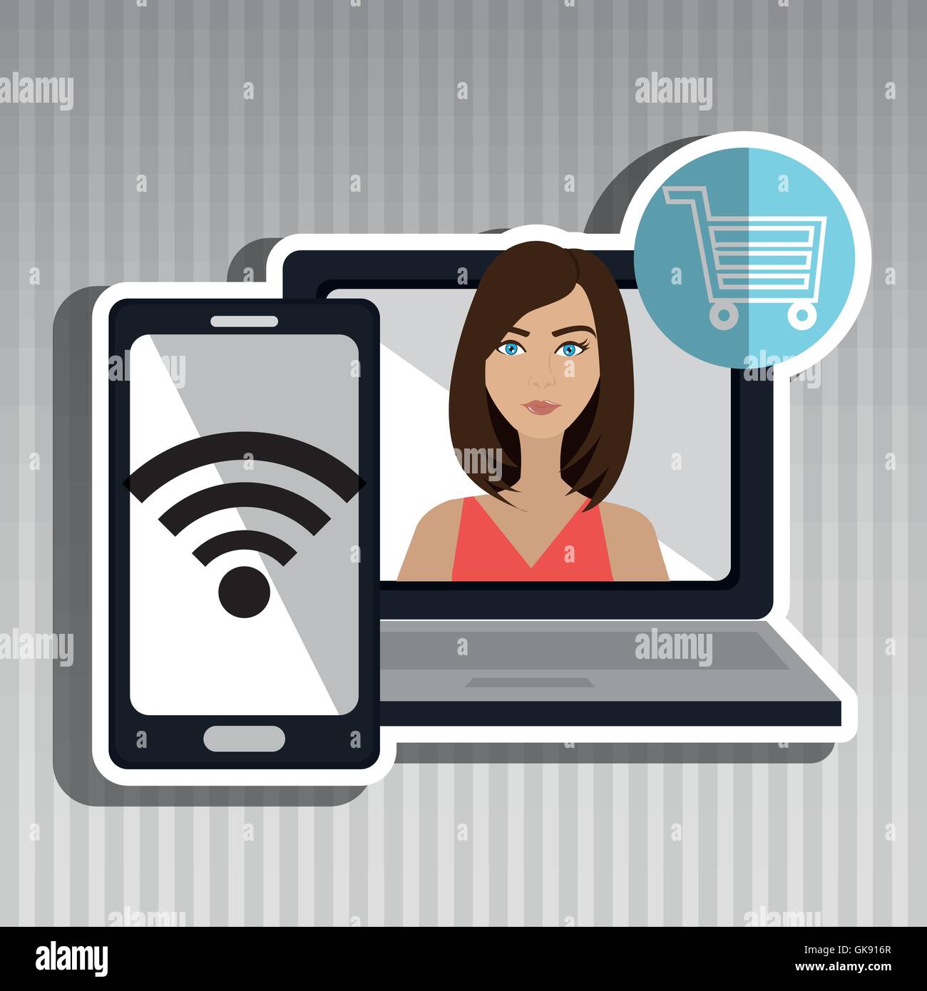 character laptop cellphone app Stock Vector Image & Art - Alamy