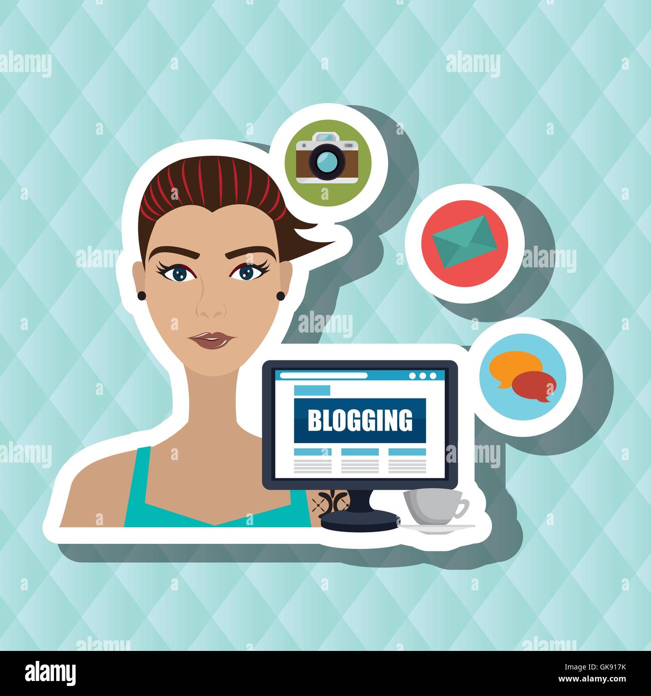 woman blogs web Stock Vector Image & Art - Alamy