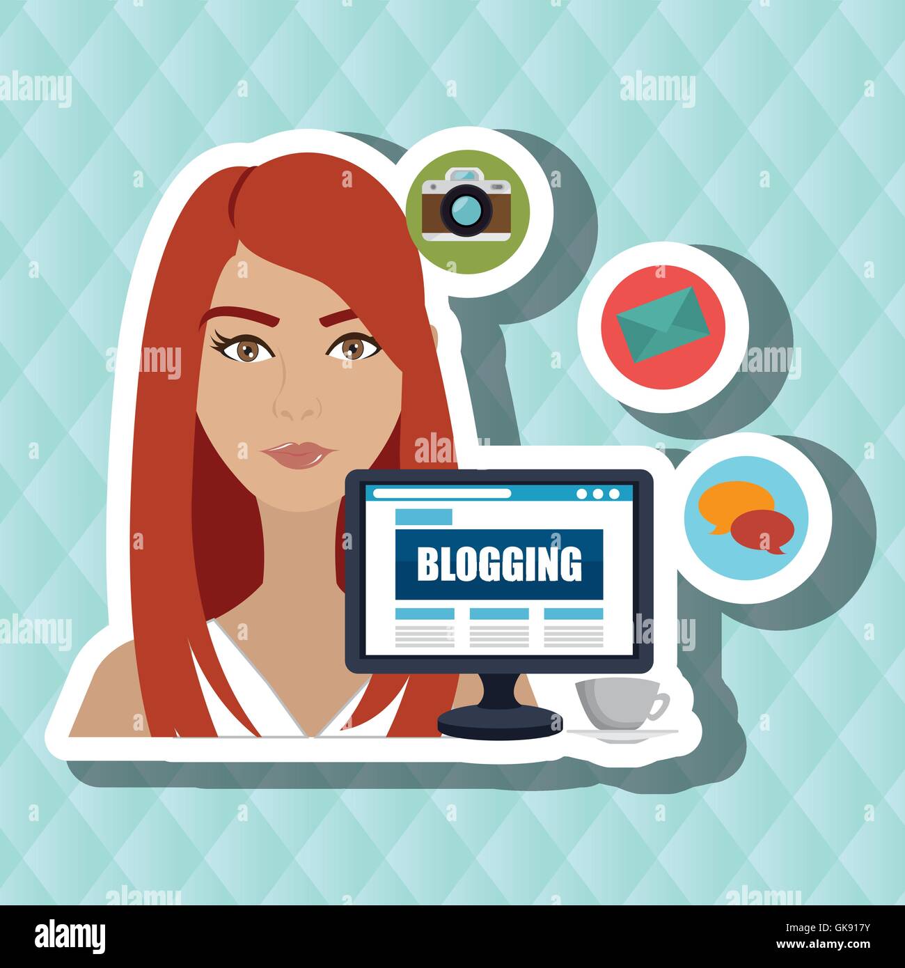 woman blogs web Stock Vector Image & Art - Alamy