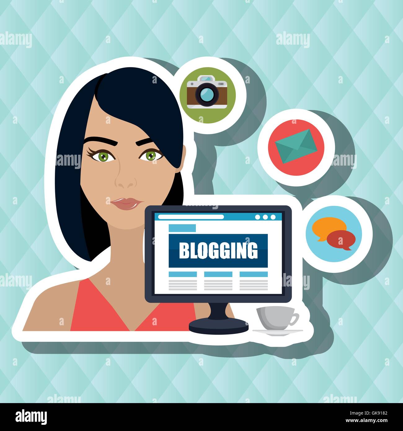 woman blogs web Stock Vector Image & Art - Alamy