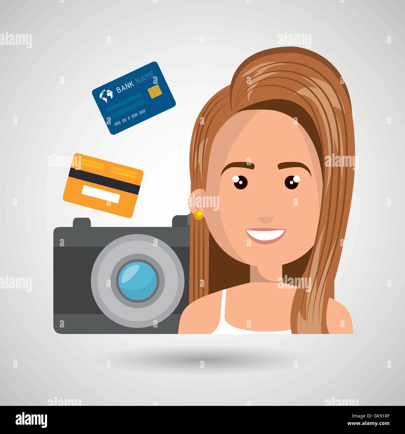 character camera photography and credit card Stock Vector Image & Art ...