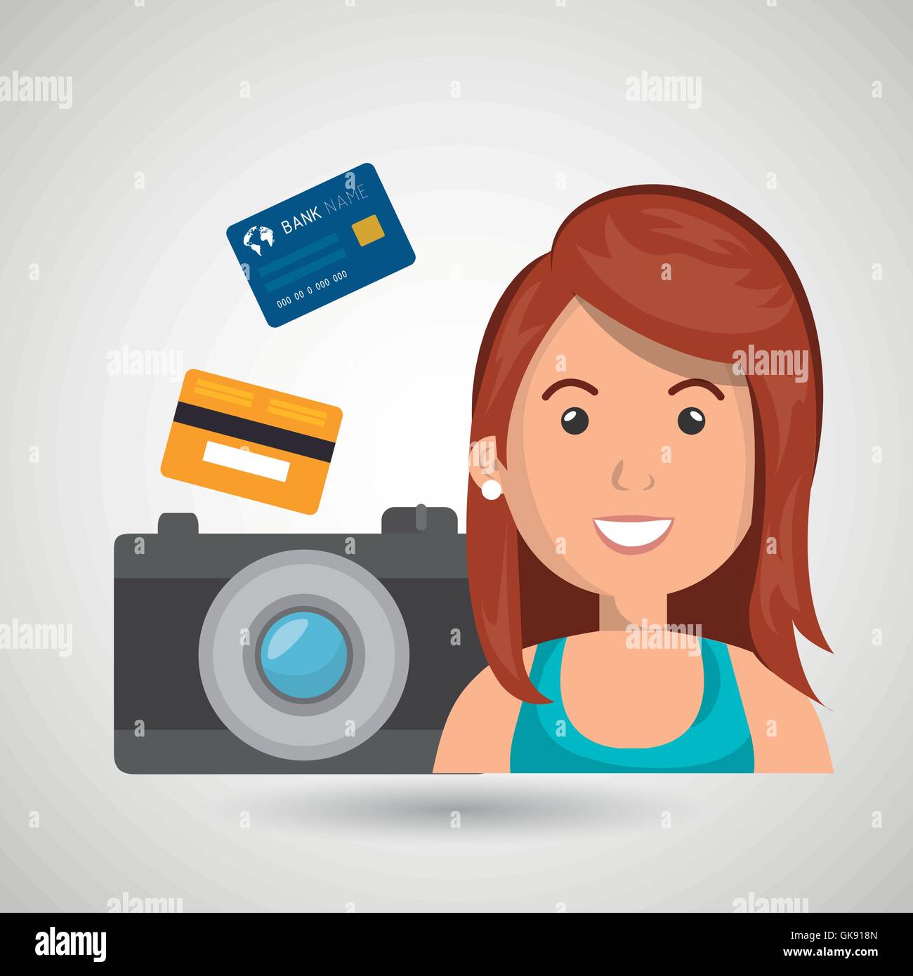 character camera photography and credit card Stock Vector Image & Art ...