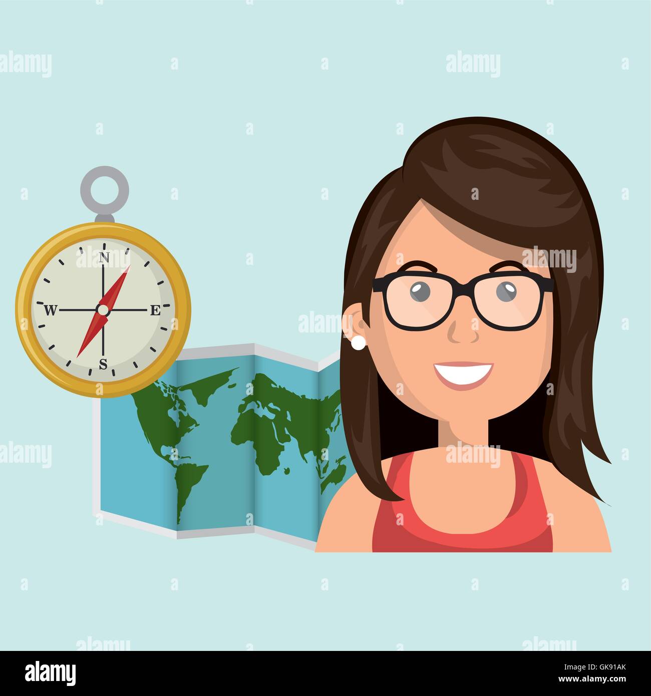 woman map world global travel Stock Vector Image & Art - Alamy