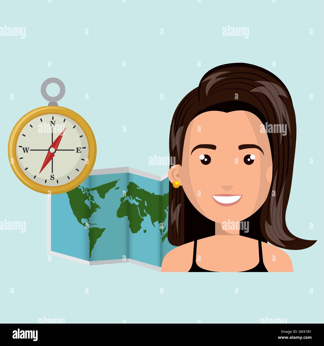 woman map world global travel Stock Vector Image & Art - Alamy