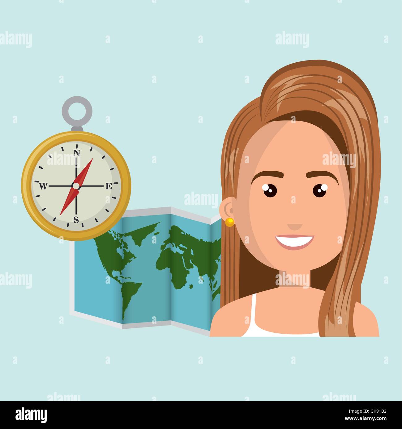 woman map world global travel Stock Vector Image & Art - Alamy
