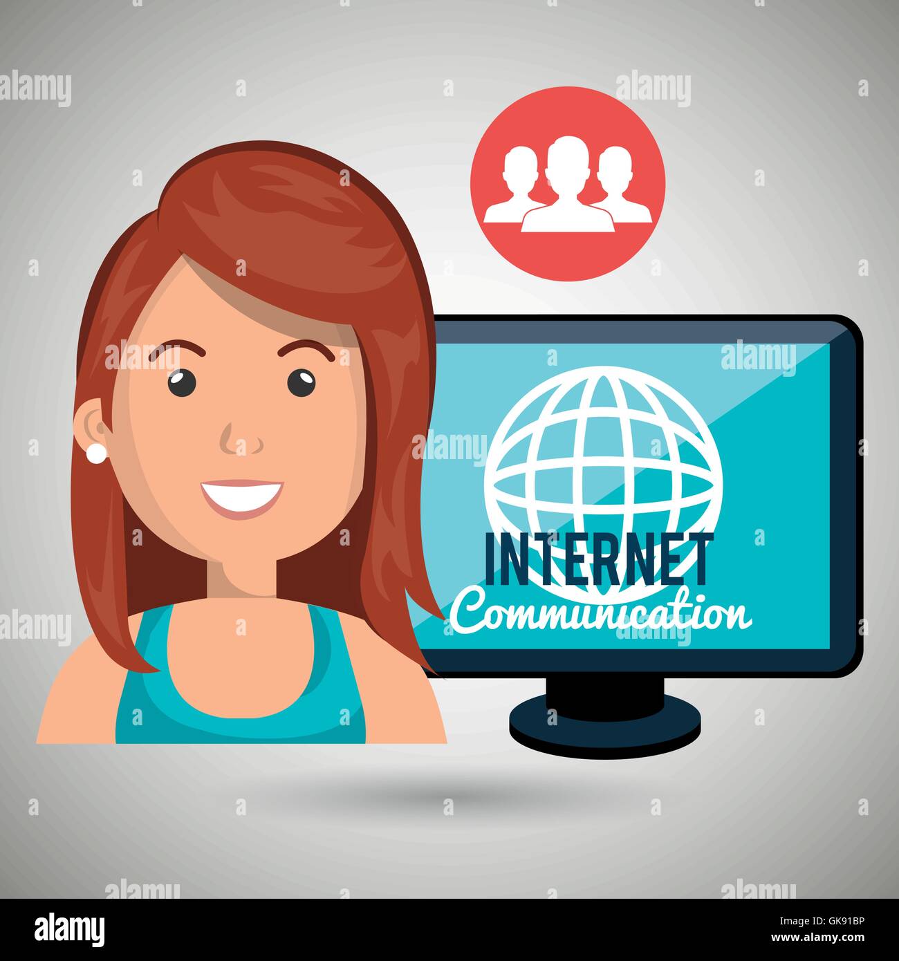 woman internet connected global Stock Vector Image & Art - Alamy