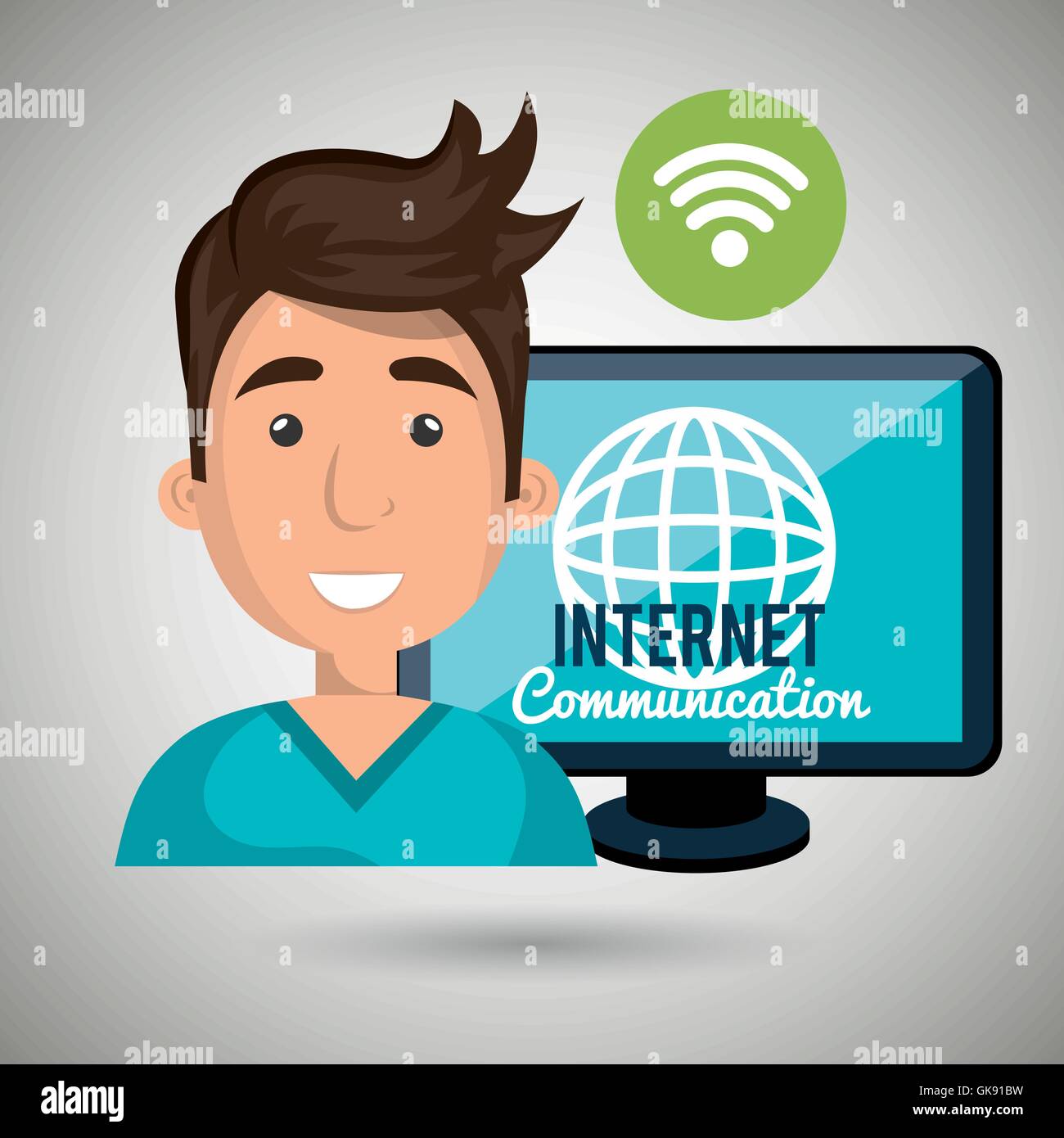 man internet connected global Stock Vector Image & Art - Alamy