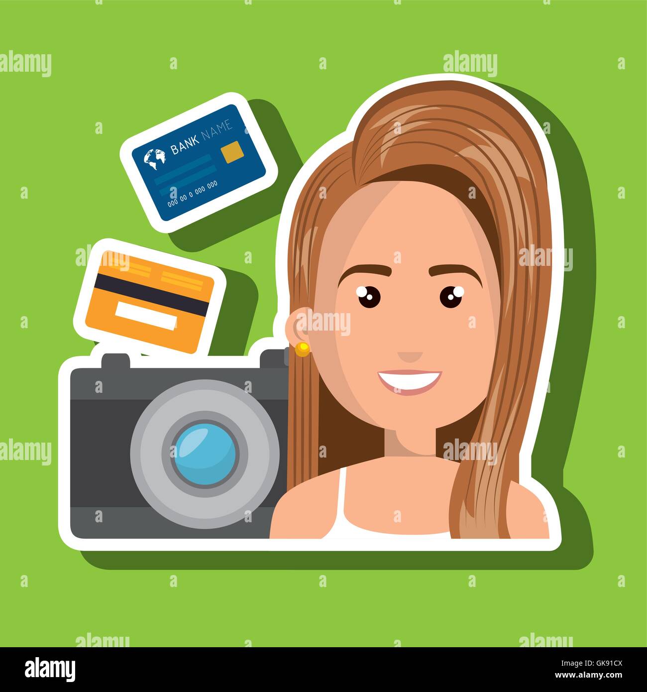 character camera photography and credit card Stock Vector Image & Art ...