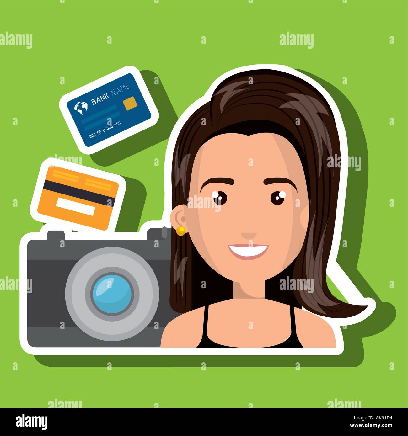 character camera photography and credit card Stock Vector Image & Art ...