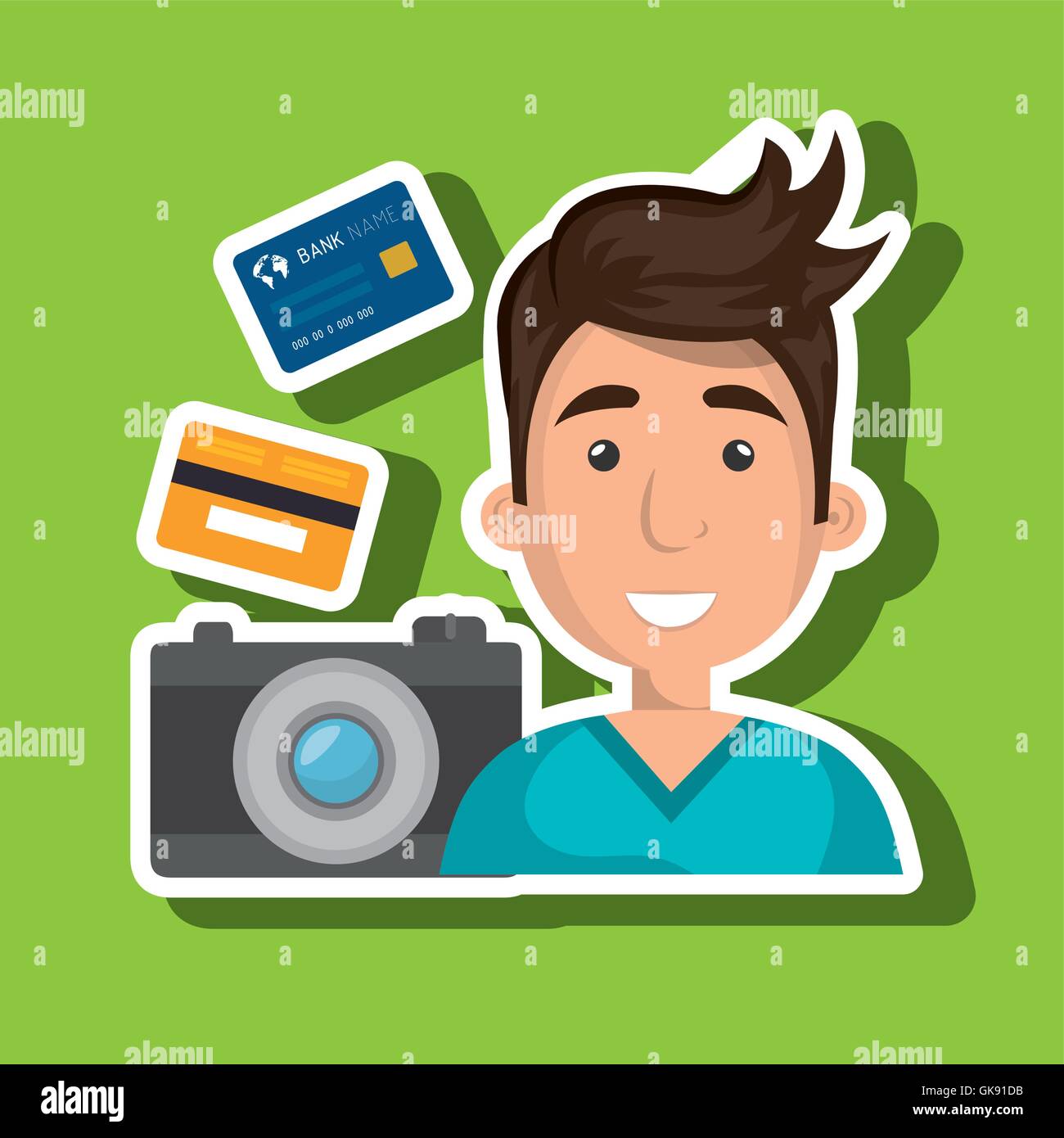character camera photography and credit card Stock Vector Image & Art ...