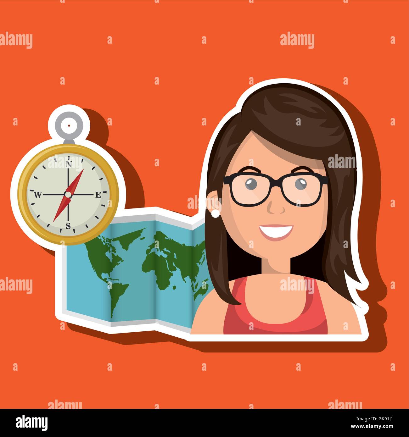 woman map world global travel Stock Vector Image & Art - Alamy