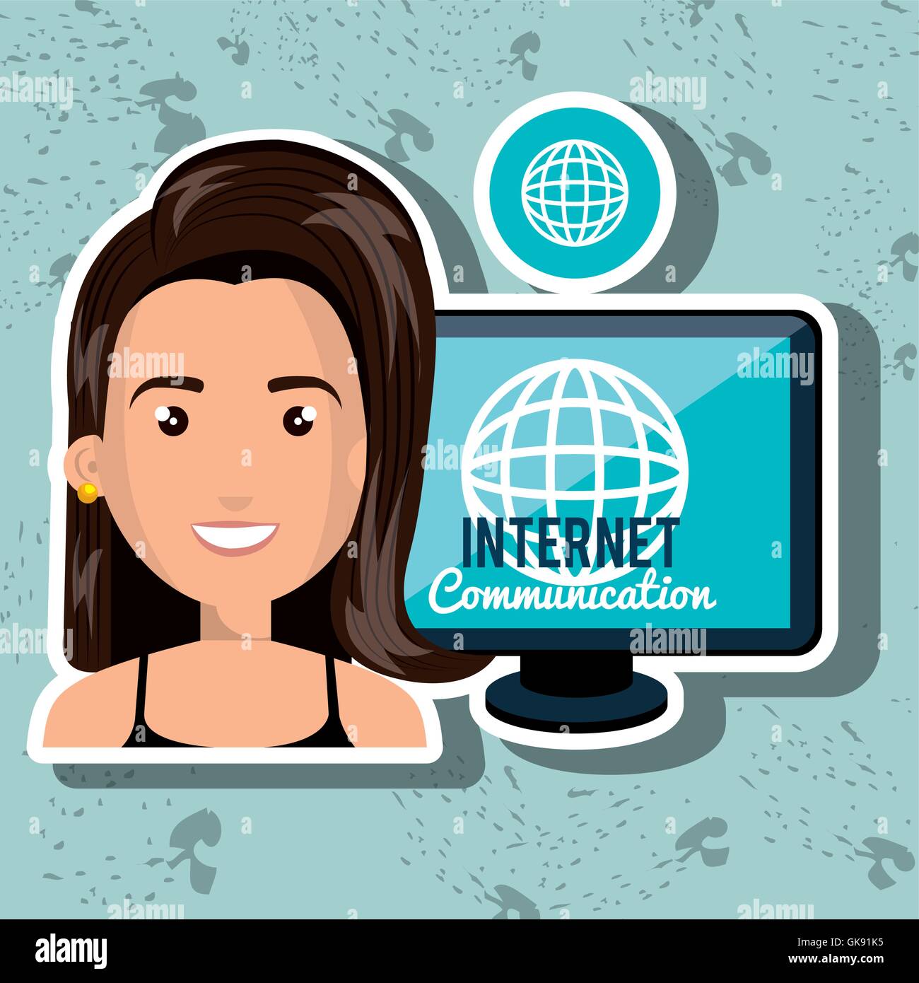 woman internet connected global Stock Vector Image & Art - Alamy