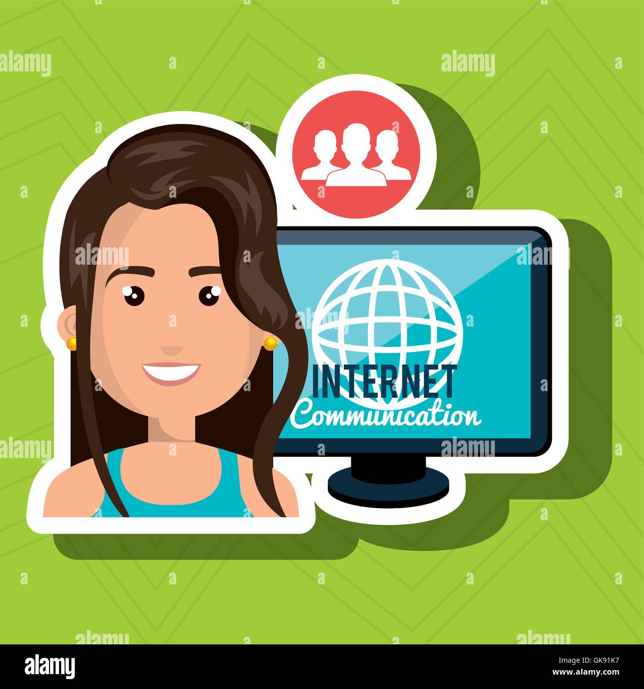 woman internet connected global Stock Vector Image & Art - Alamy