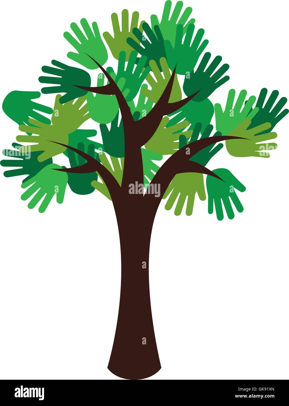 Tree graphic with hands as trunk hi-res stock photography and images ...