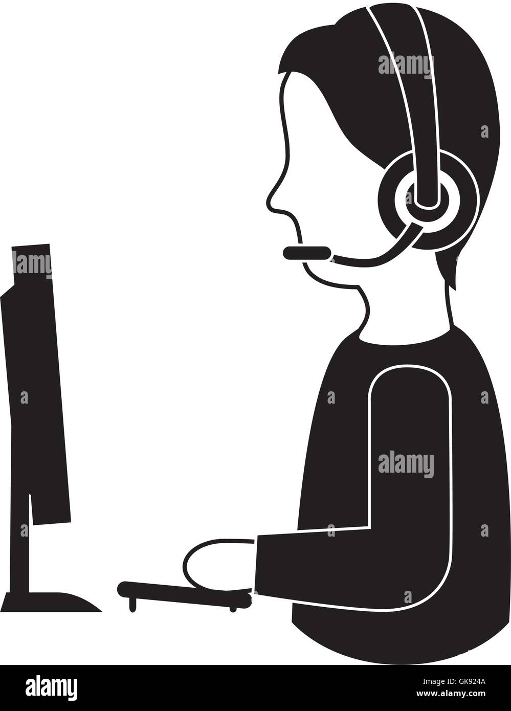 person operator headset service assistant Stock Vector Image & Art - Alamy