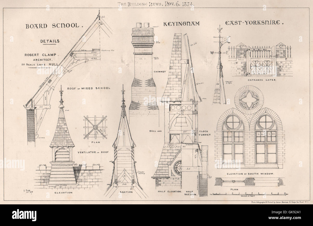Board Schools details; Keyingham, Yorkshire; Robert Clamp, Architect ...