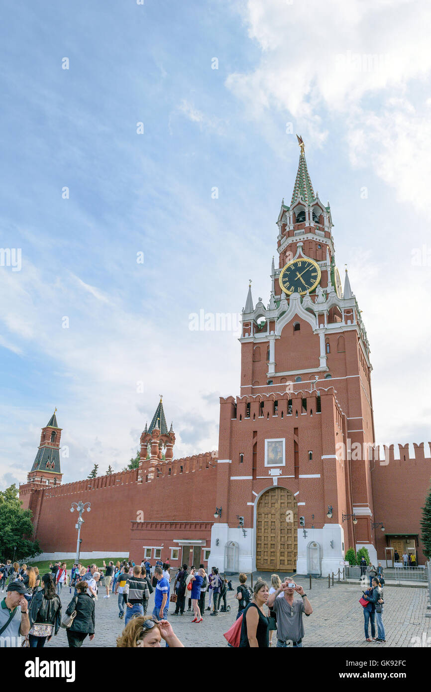 Moscow, Russia - July 07, 2016: People on the Red Square in front of ...