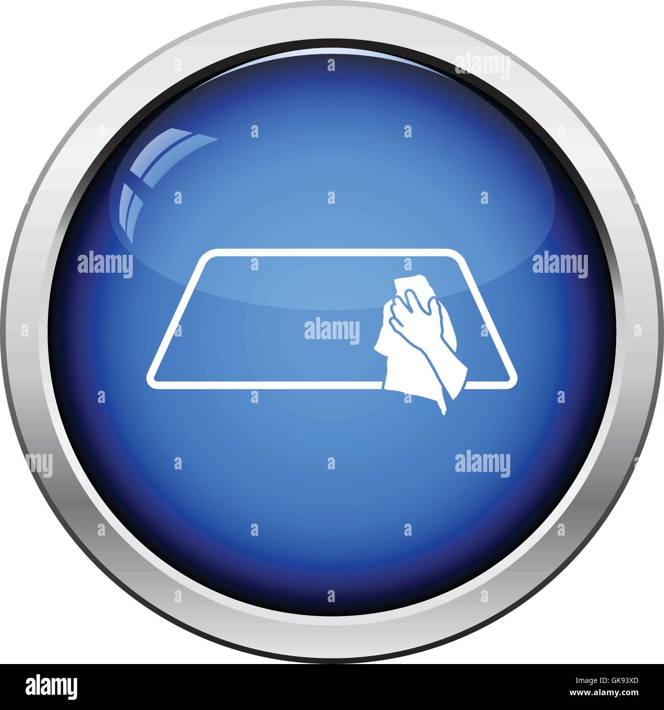 Wipe car window icon. Glossy button design. Vector illustration Stock ...