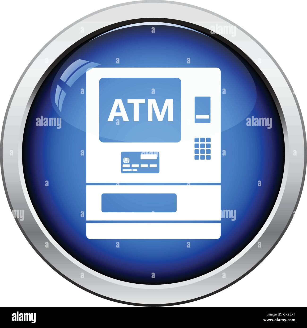ATM icon. Glossy button design. Vector illustration Stock Vector Image ...